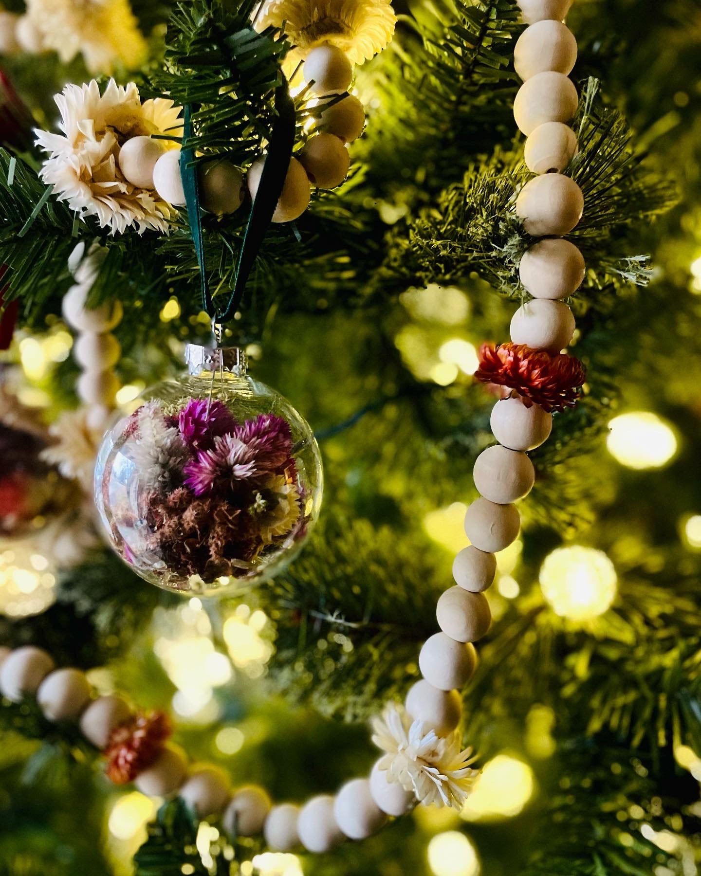 Dried Floral Glass Bulb Ornament | Fishers Flower Farm